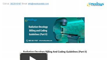 Radiation Oncology: Billing And Coding Guidelines (Part II ...
