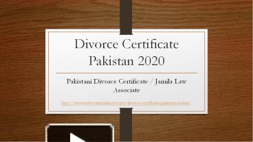 PPT – Get Pakistani Divorce Certificate For Divorced Spouses 2020 ...