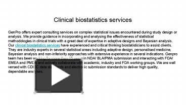 PPT – Clinical biostatistics services - Genproresearch PowerPoint ...