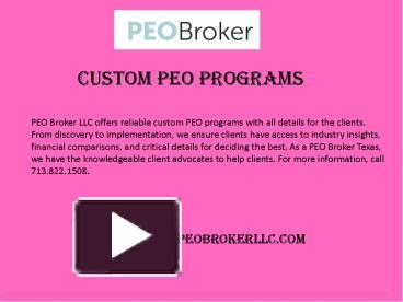 PPT – Peobrokerllc.com - Custom PEO Programs PowerPoint presentation ...