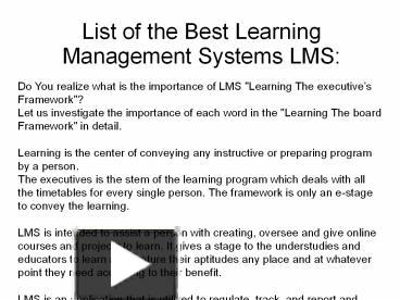 List of the Best Learning Management Systems LMS: presentation | free ...