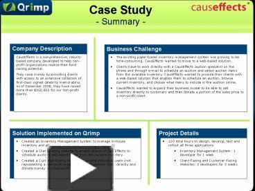 Case Study - Summary - presentation | free to download