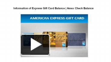 PPT – Information of Express Gift Card Balance | Amex Check Balance ...