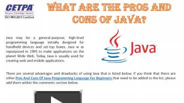 PPT – Best Java Online Certification Training Course PowerPoint ...
