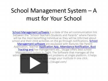 School Management System – A must for Your School presentation | free ...
