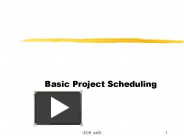 PPT – Basic Project Scheduling PowerPoint presentation | free to ...
