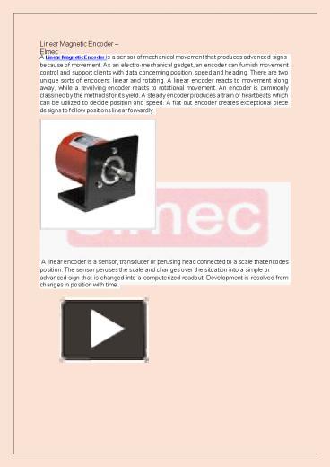 PPT – Linear Magnetic Encoder – Elmec PowerPoint presentation | free to ...