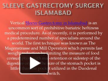 PPT – Sleeve Gastrectomy Surgery Islamabad PowerPoint presentation ...