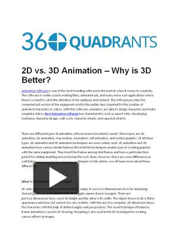 2D vs. 3D Animation – Why is 3D Better? presentation | free to download