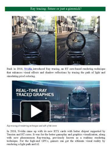 PPT – Ray Tracing in Gaming PowerPoint presentation | free to download ...