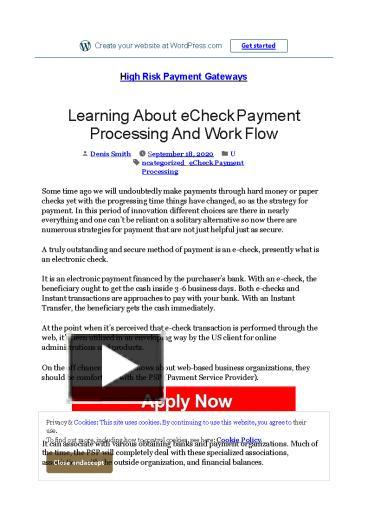 PPT – Learning About eCheck Payment Processing And Work Flow PowerPoint ...
