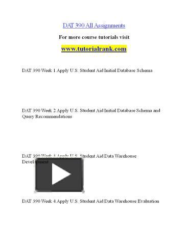 PPT – DAT 390 Academic Adviser |tutorialrank.com PowerPoint ...