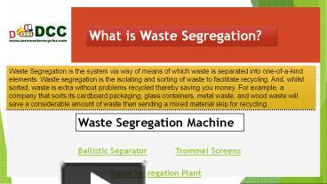 Waste Segregation Machine presentation | free to download