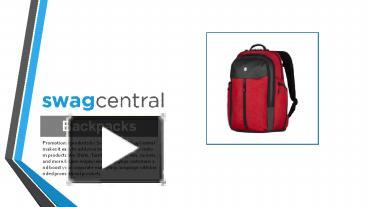 PPT – Custom Backpacks - Swag Central PowerPoint presentation | free to ...