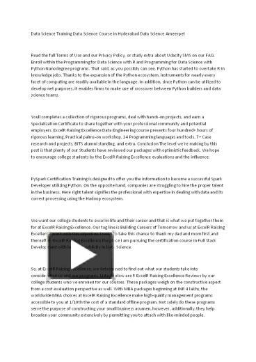 ExcelR - Data Science, Data Analytics Course Training in Hyderabad ...