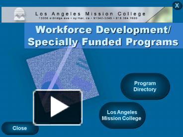 PPT – Workforce Development Specially Funded Programs PowerPoint ...