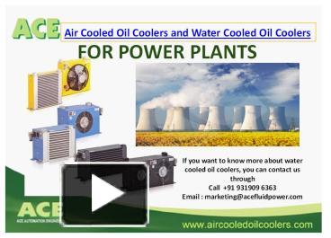 Air Cooled Oil Coolers and Water Cooled Oil Coolers FOR POWER PLANTS ...