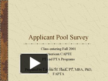 PPT – Applicant Pool Survey PowerPoint presentation | free to view - id ...