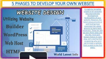 PPT – 5 PHASES TO DEVELOP YOUR OWN WEBSITE PowerPoint presentation ...