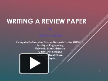 Writing a Review paper presentation | free to download