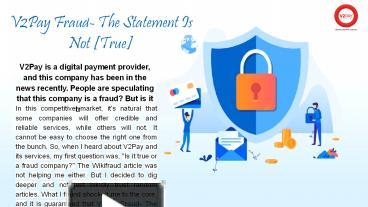 V2Pay Fraud- The Statement Is Not [True] presentation | free to download
