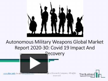 Autonomous Military Weapons Market Segmentation and Opportunities ...
