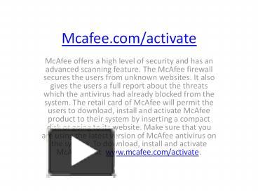 Mcafee.com/Activate - Enter McAfee 25 Digit code - McAfee Activate (2 ...