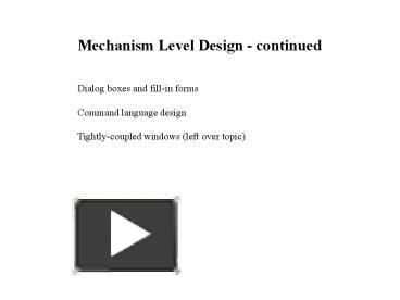 PPT – Mechanism Level Design continued PowerPoint presentation | free ...