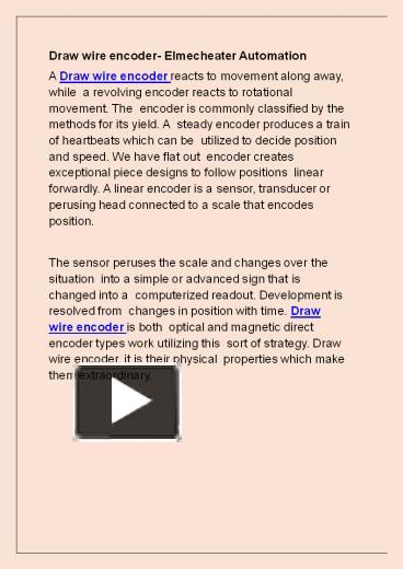 PPT – Draw wire encoder- Elmecheater Automation PowerPoint presentation ...