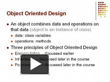 PPT – Object Oriented Design PowerPoint presentation | free to download ...