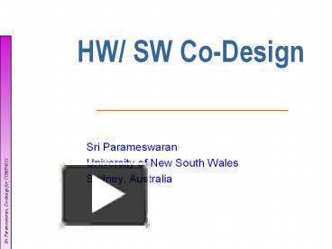 HW/ SW Co-Design presentation | free to download