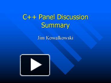 PPT – C Panel Discussion Summary PowerPoint presentation | free to ...