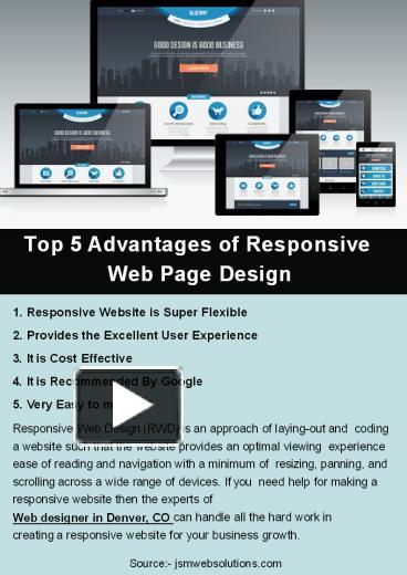 Top 5 Advantages of Responsive Web Page Design presentation | free to ...