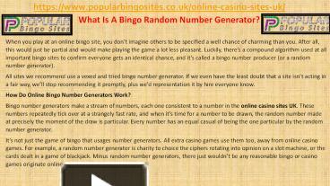What Is A Bingo Random Number Generator? presentation | free to download