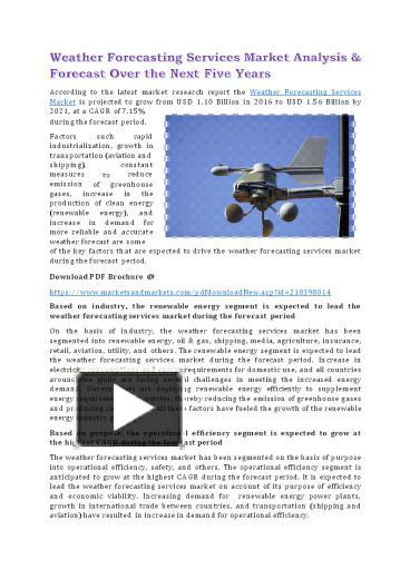 PPT – Weather Forecasting Services Market Analysis & Forecast Over the ...