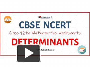 Worksheets for Class 12 Determinants Photo Slideshow | free to download ...