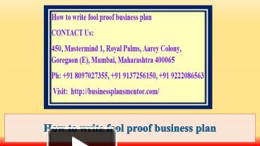 How to write fool proof business plan presentation | free to download