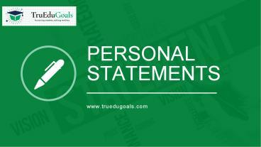 Personal Statements - Personal Statement Study Abroad - Study Abroad ...