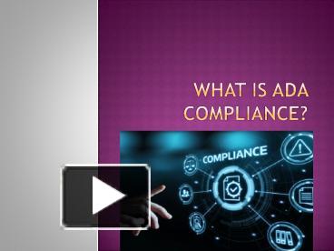 what is ADA compliance presentation | free to download