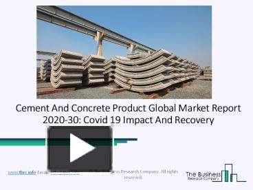 Global Cement And Concrete Product Market Opportunities And Strategies ...