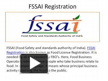 FSSAI License presentation | free to download
