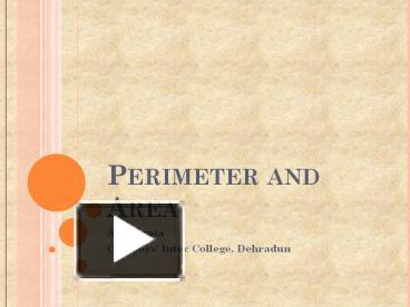Perimeter and Area presentation | free to download