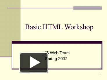 PPT – Basics of HTML PowerPoint presentation | free to download - id ...
