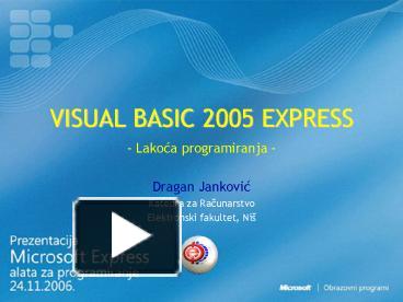 PPT – VISUAL BASIC 2005 EXPRESS PowerPoint presentation | free to view ...