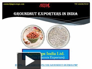 PPT – One of The Best Groundnut Exporters In India PowerPoint ...
