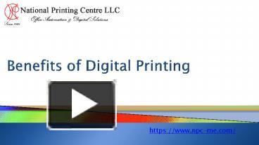 PPT – Benefits of Digital Printing PowerPoint presentation | free to ...