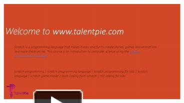 Scratch programming language presentation | free to download