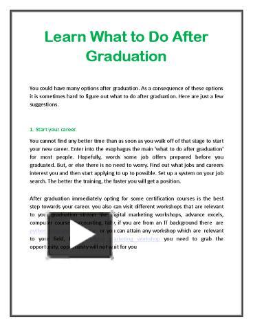 Learn What to Do After Graduation-converted presentation | free to download