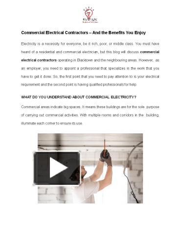 PPT – Commercial Electrical Contractors – And the Benefits You Enjoy ...