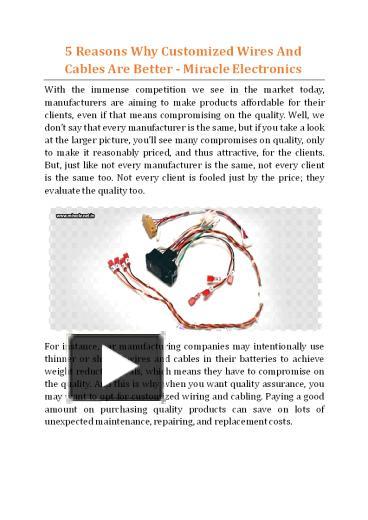 5 Reasons Why Customized Wires And Cables Are Better - Miracle ...